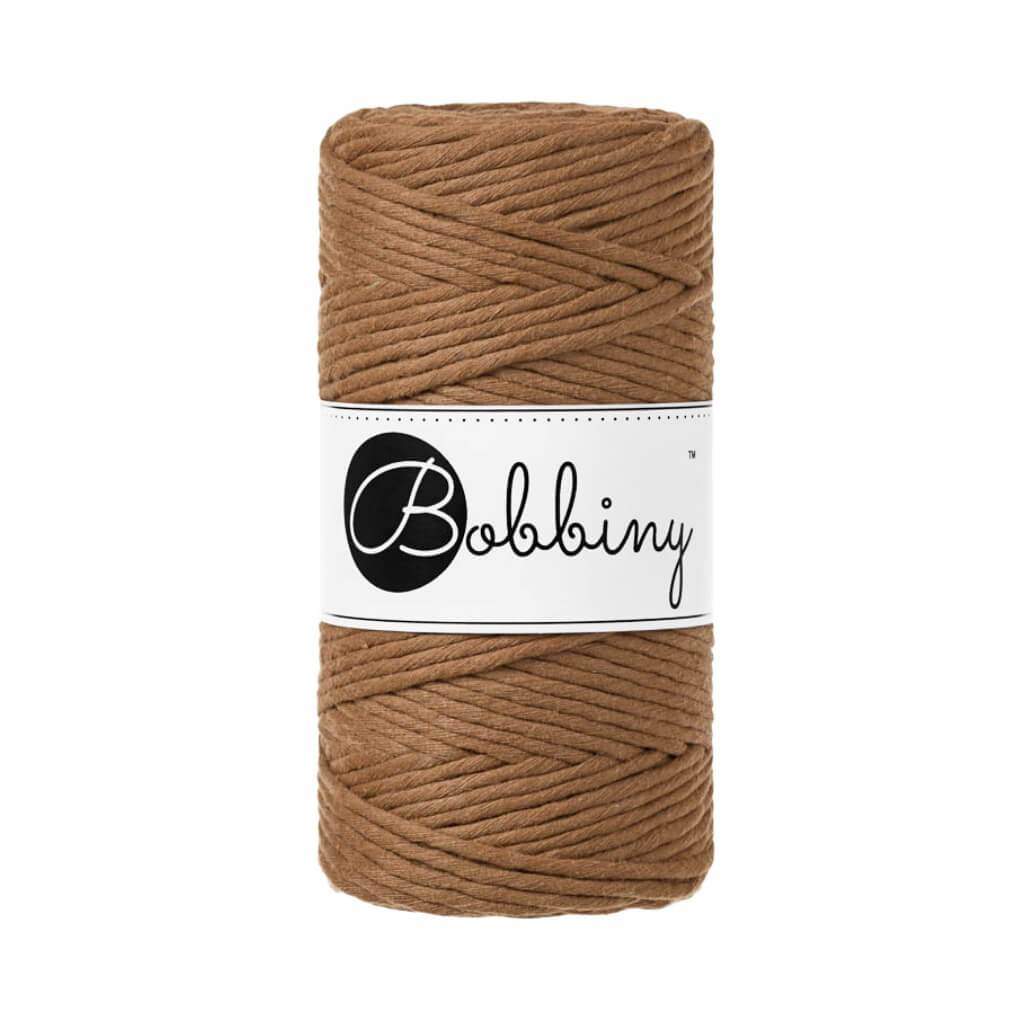 Bobbiny macrame yarn 3mm twisted Caramel 100m