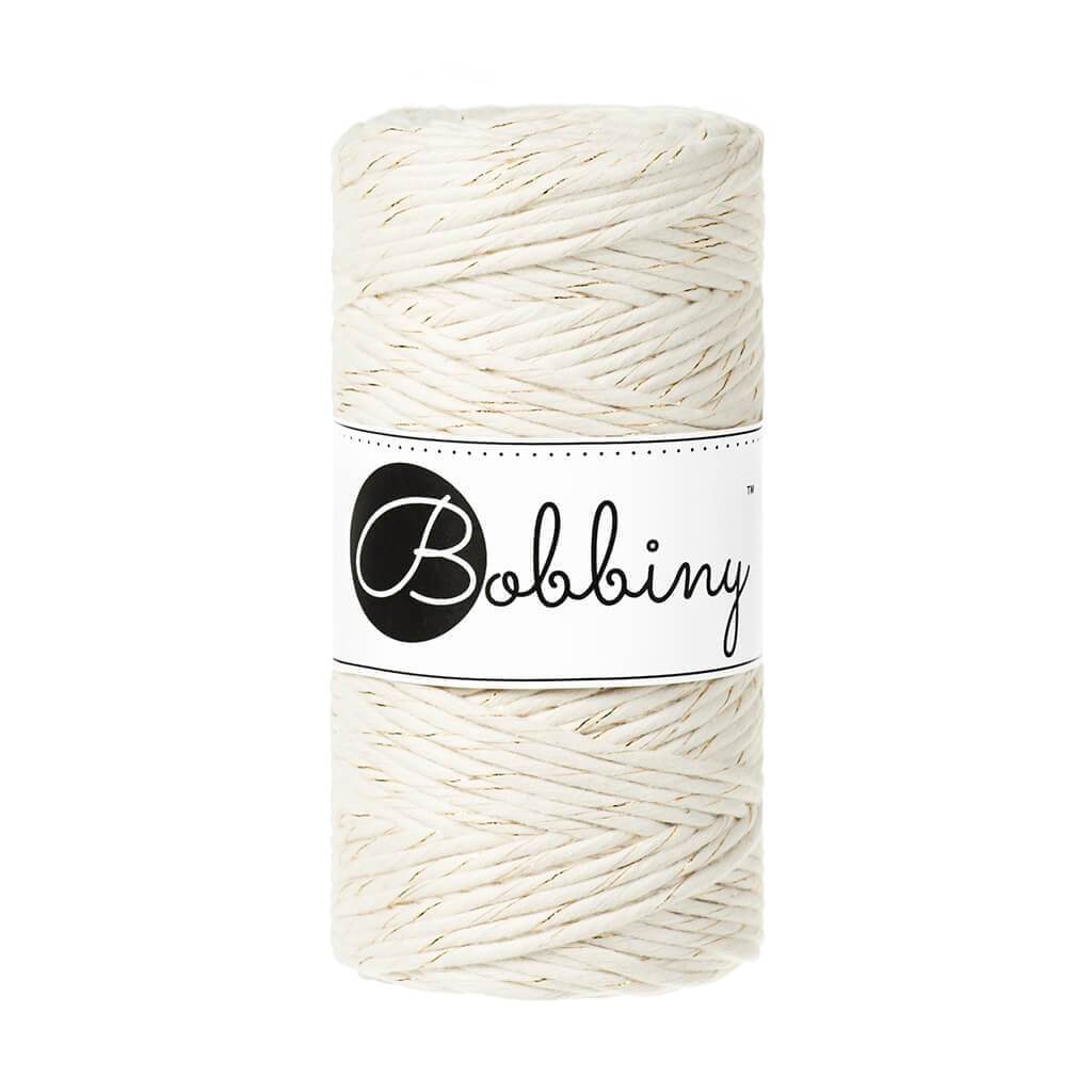 mahina - Bobbiny macrame yarn 3mm twisted Golden Natural 100m