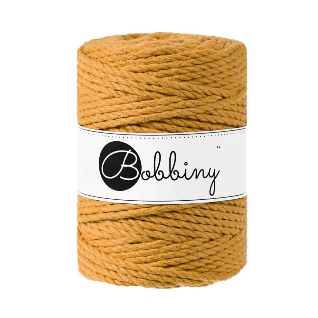 mahina - Bobbiny Macrame Yarn 5mm 3ply Mustard 100m