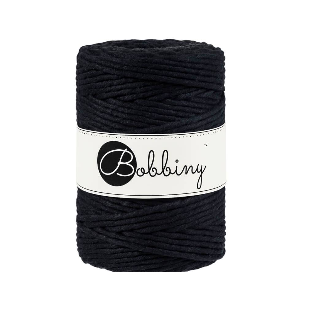 mahina - Bobbiny Macrame Yarn 5mm twisted Black 100m