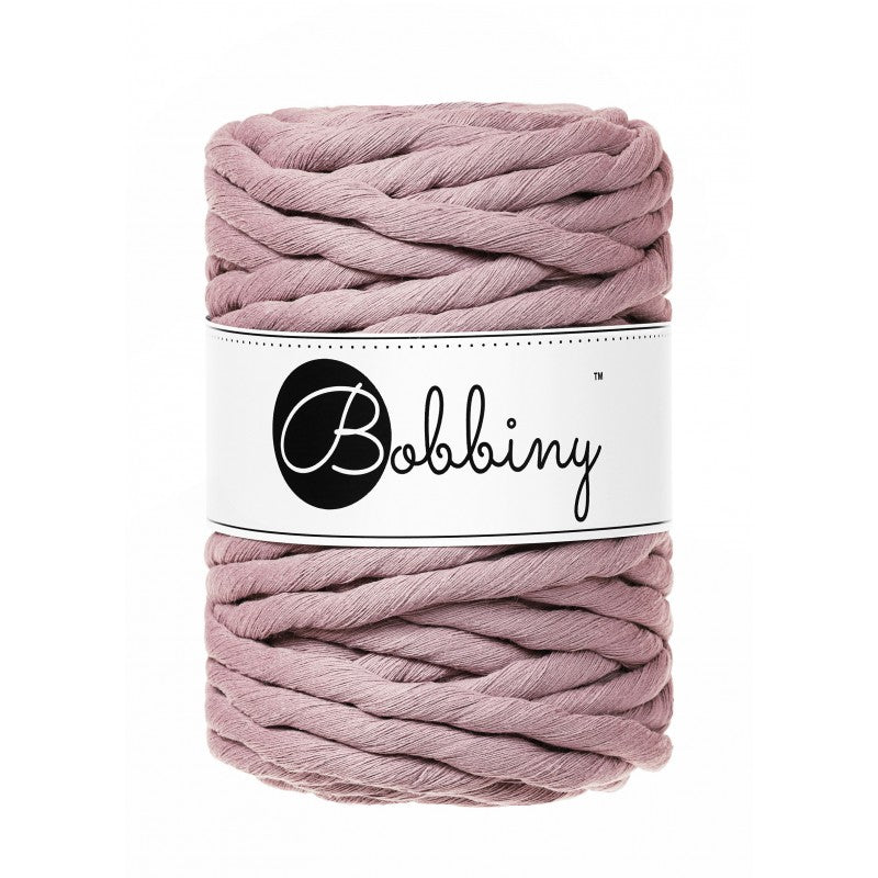 MAHINA - Bobbiny macrame yarn 9mm twisted Mauve 30m