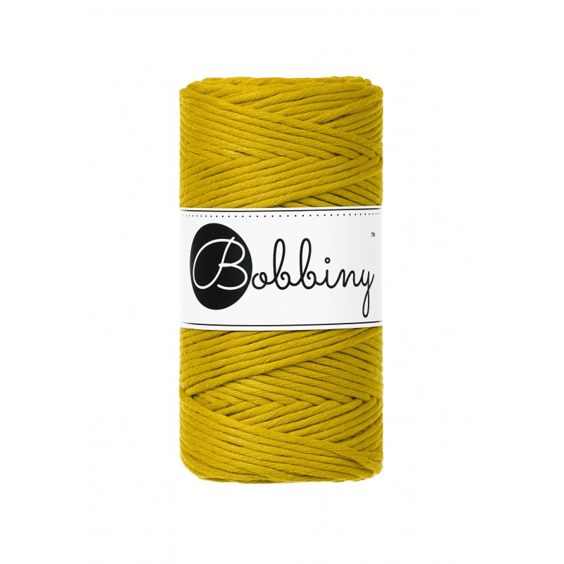 mahina - Bobbiny Macrame Yarn 3mm twisted Spicy Yellow 100m